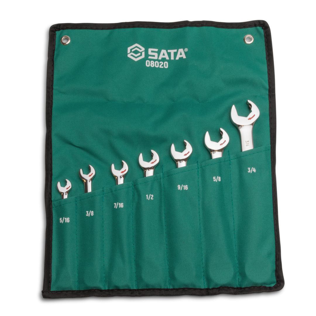 7 Pc. SAE Double Ratcheting Wrench Set - SATA
