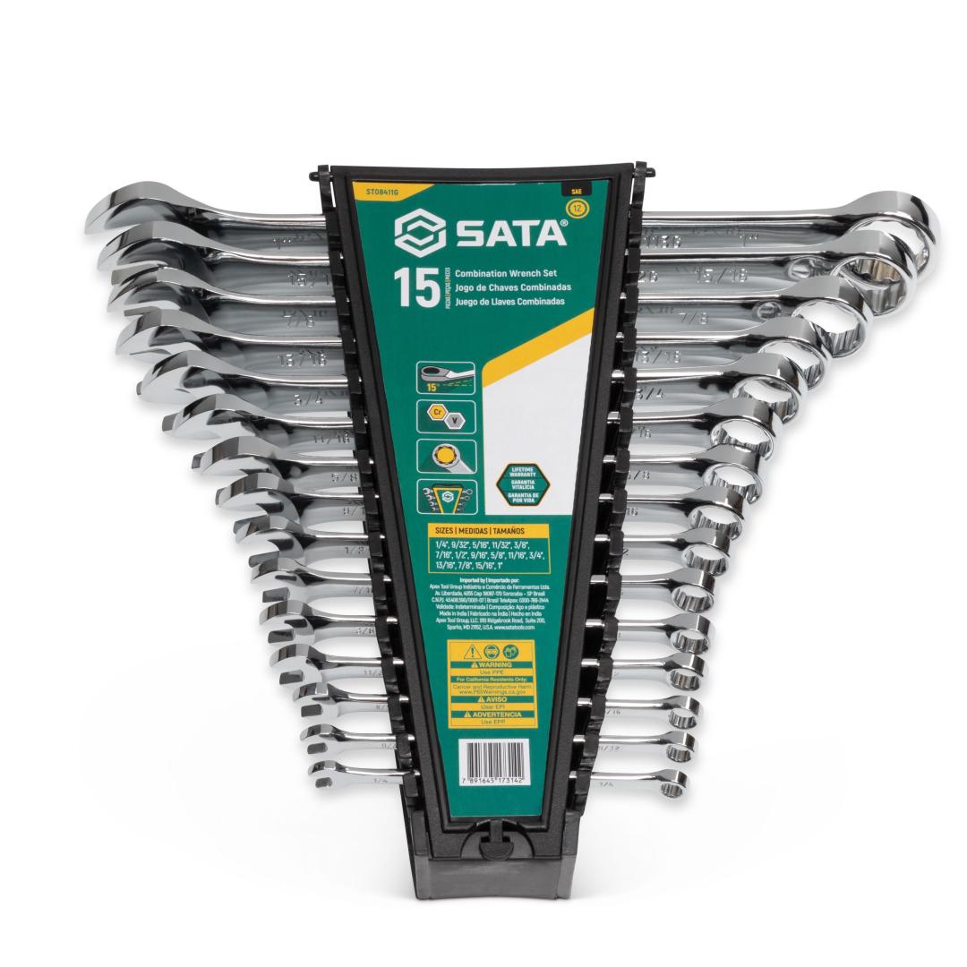 15 Pc. SAE Combination Wrench Set - SATA