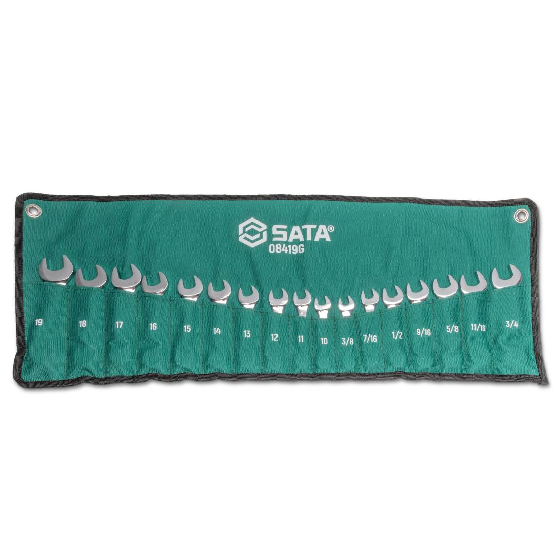 17 Pc. Metric/SAE Combination Wrench Set - SATA
