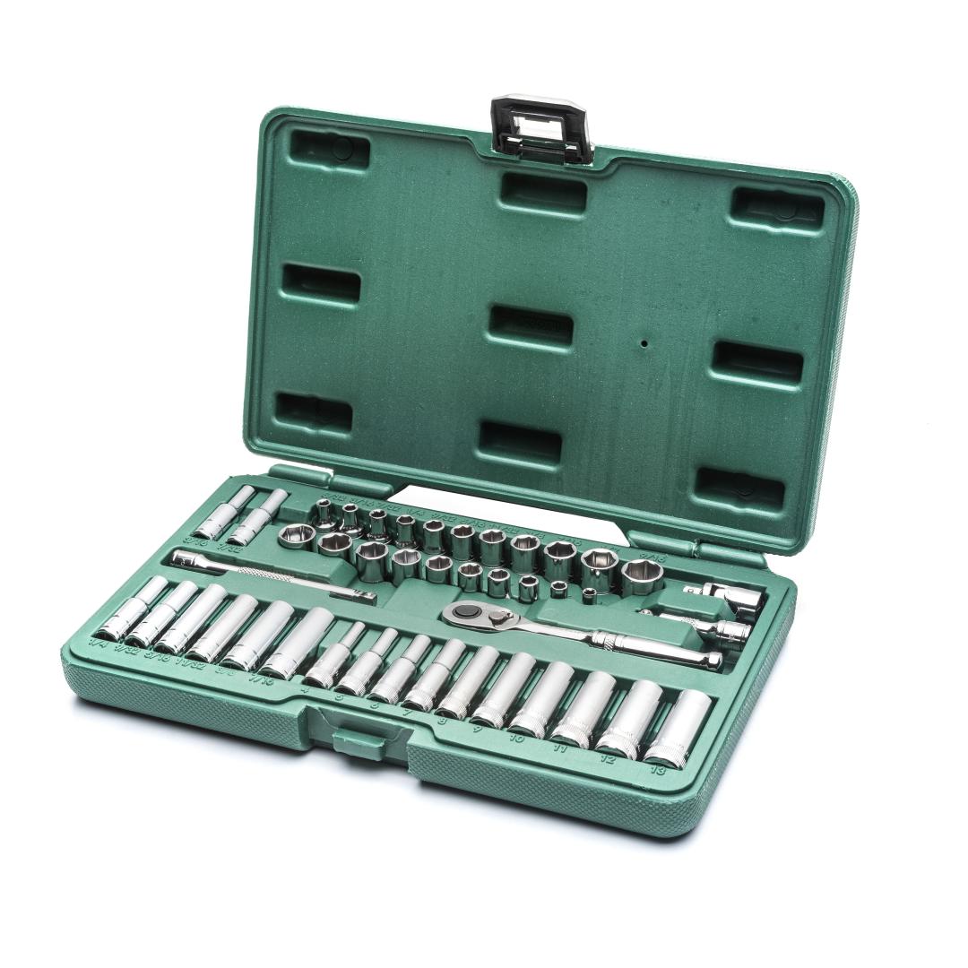 43 Pc. 1/4" Drive 6 Point SAE and Metric Socket Set - SATA