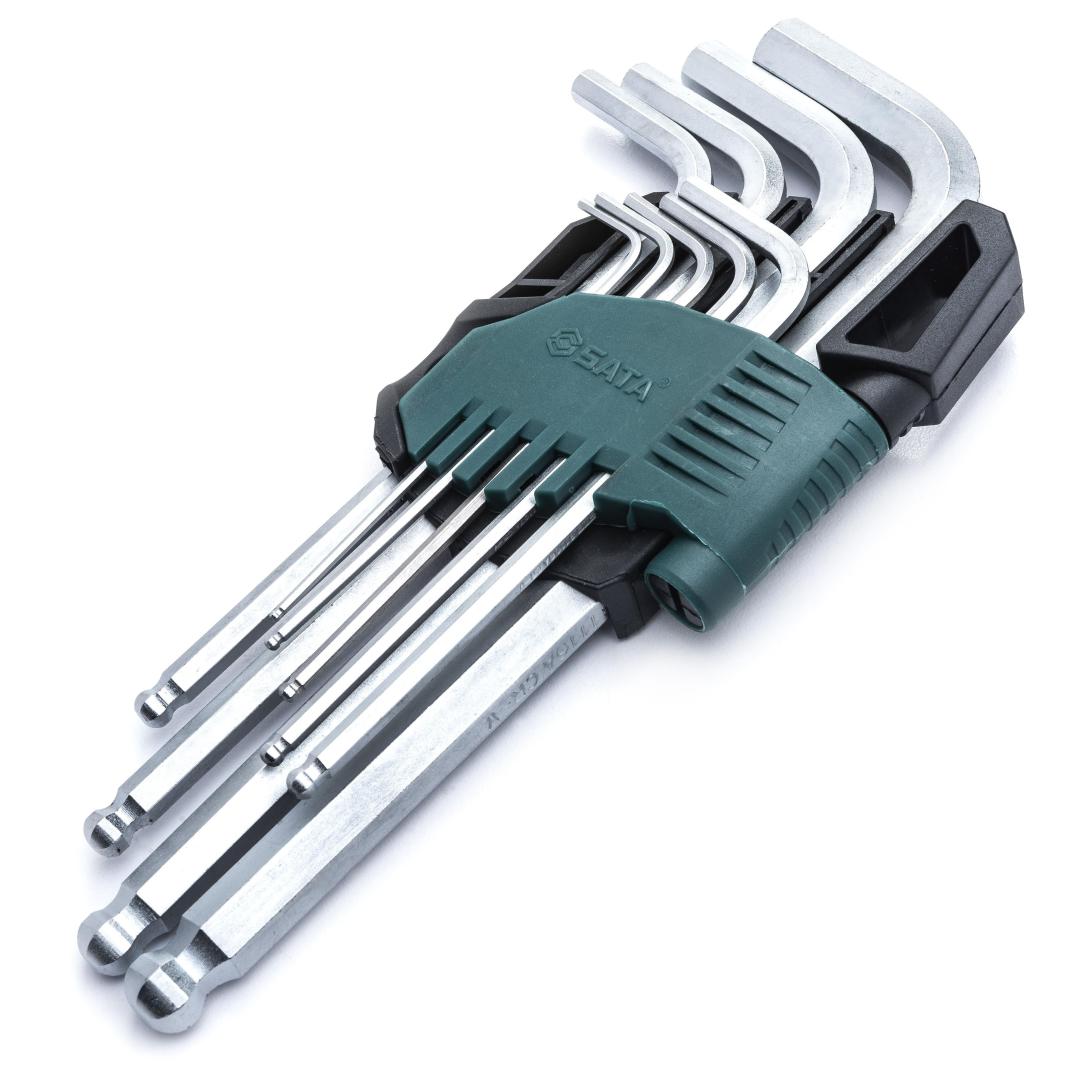 9 Pc. Metric Long Ball Point Hex Key Set - SATA
